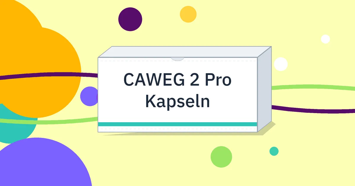 Symbolbild: Packung mit der Aufschrift CAWEG 2 Pro Kapseln (PZN 12642488) – Verfügbarkeit und Bezug in Apotheken in Frankfurt am Main