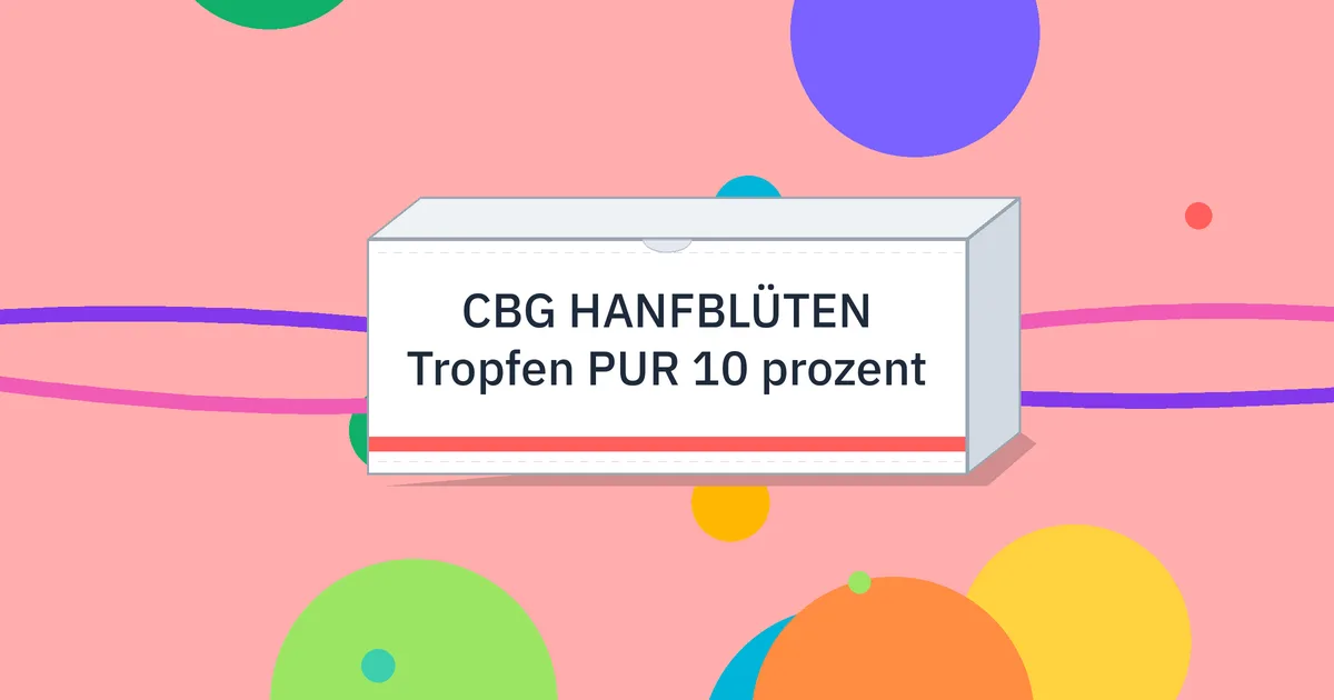Symbolbild: Packung mit der Aufschrift CBG HANFBLÜTEN Tropfen PUR 10 prozent (PZN 15584202) – Verfügbarkeit und Bezug in Apotheken in Frankfurt am Main