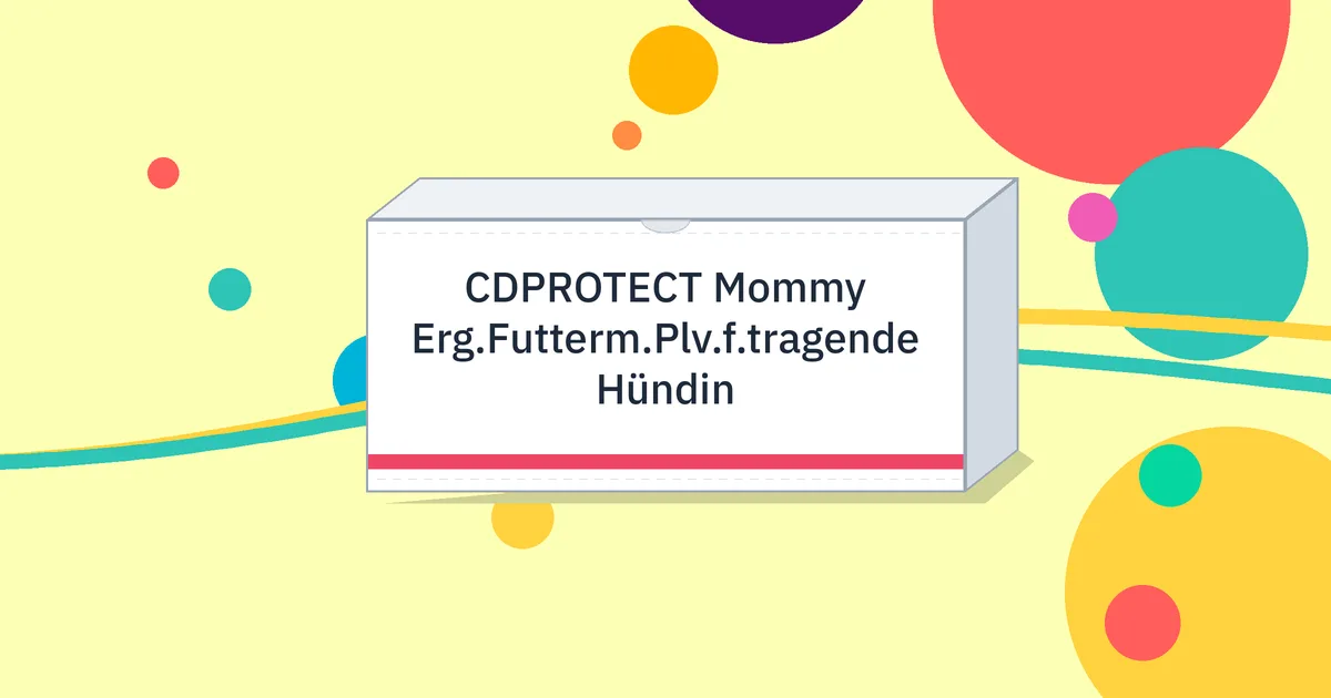 Symbolbild: Packung mit der Aufschrift CDPROTECT Mommy Erg.Futterm.Plv.f.tragende Hündin (PZN 20326198) – Verfügbarkeit und Bezug in Apotheken in Frankfurt am Main