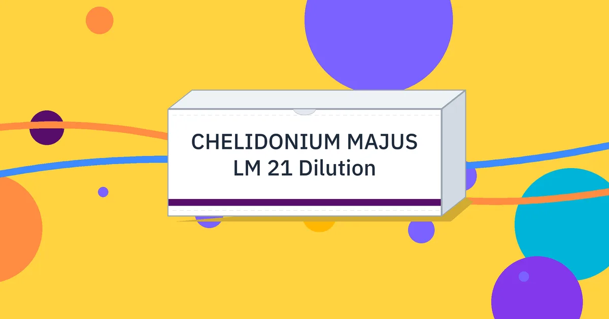 Symbolbild: Packung mit der Aufschrift CHELIDONIUM MAJUS LM 21 Dilution (PZN 12813033) – Verfügbarkeit und Bezug in Apotheken in Frankfurt am Main