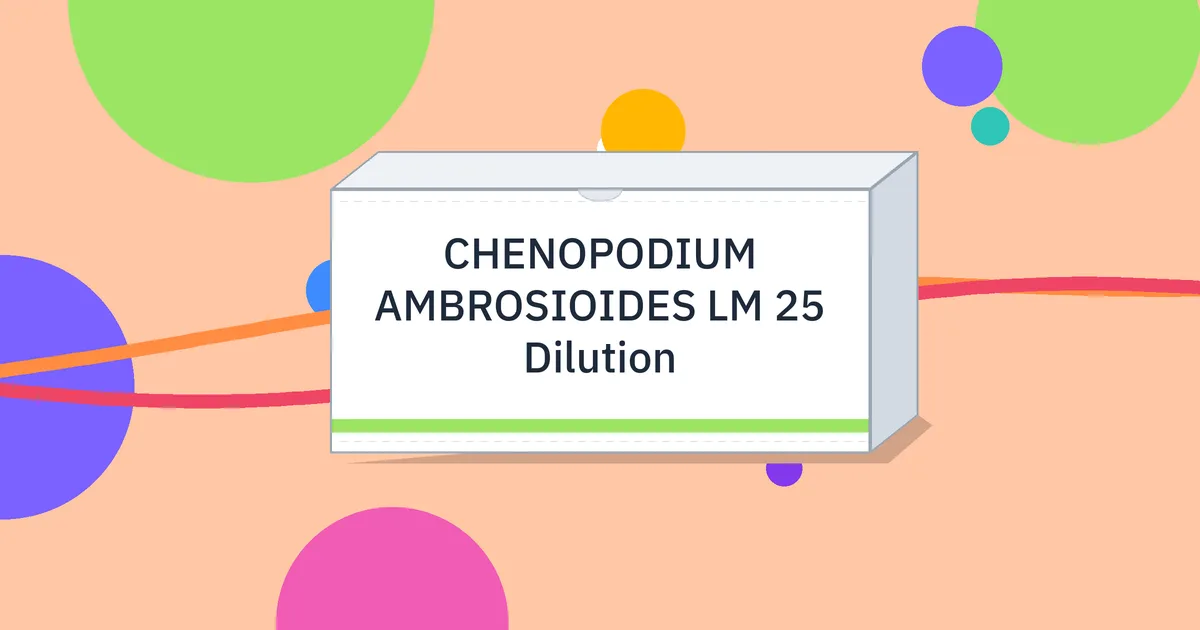 Symbolbild: Packung mit der Aufschrift CHENOPODIUM AMBROSIOIDES LM 25 Dilution (PZN 13440522) – Verfügbarkeit und Bezug in Apotheken in Frankfurt am Main