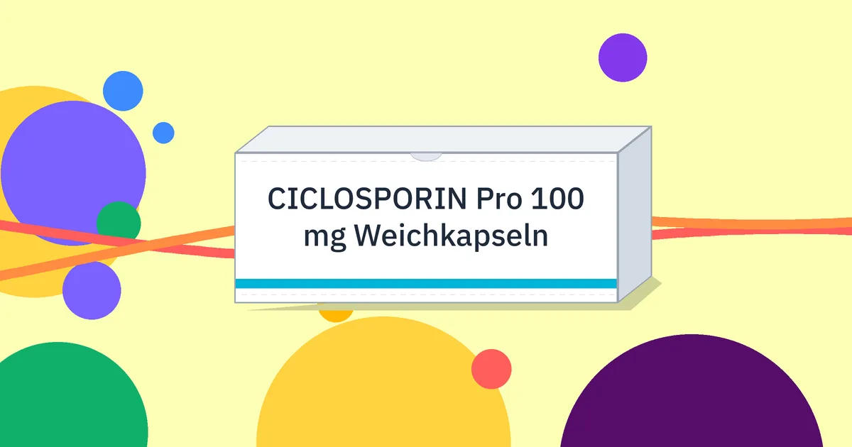 Symbolbild: Packung mit der Aufschrift CICLOSPORIN Pro 100 mg Weichkapseln (PZN 16223067) – Verfügbarkeit und Bezug in Apotheken in Frankfurt am Main