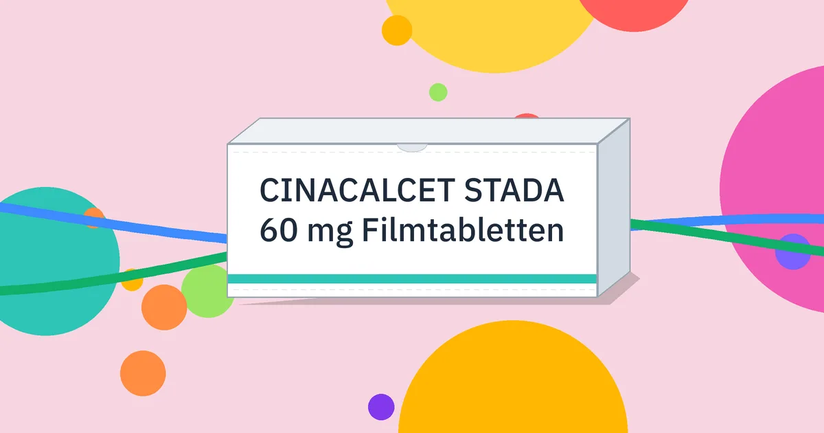 Symbolbild: Packung mit der Aufschrift CINACALCET STADA 60 mg Filmtabletten (PZN 16866204) – Verfügbarkeit und Bezug in Apotheken in Frankfurt am Main