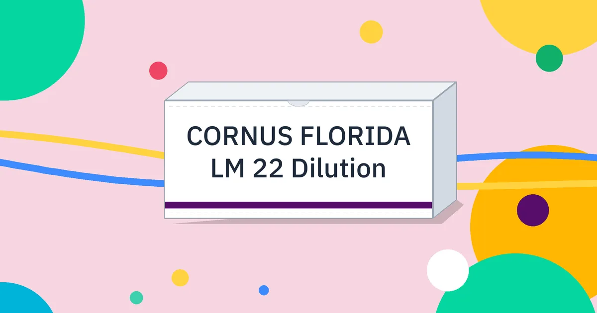 Symbolbild: Packung mit der Aufschrift CORNUS FLORIDA LM 22 Dilution (PZN 13452726) – Verfügbarkeit und Bezug in Apotheken in Frankfurt am Main
