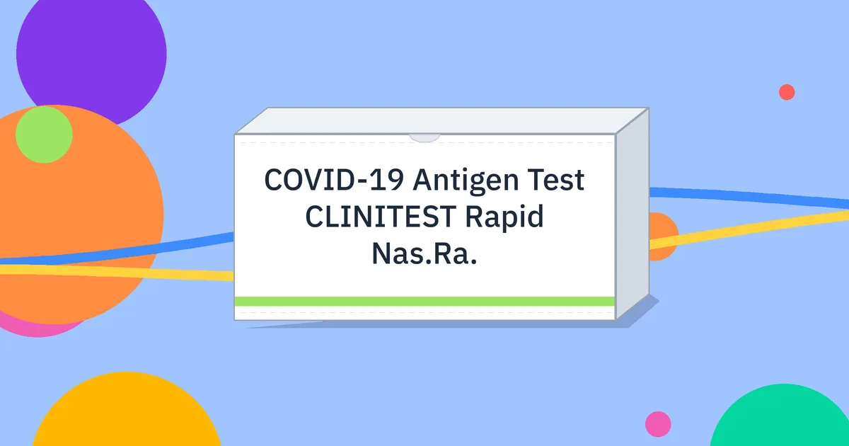 Symbolbild: Packung mit der Aufschrift COVID-19 Antigen Test CLINITEST Rapid Nas.Ra. (PZN 17231844) – Verfügbarkeit und Bezug in Apotheken in Frankfurt am Main