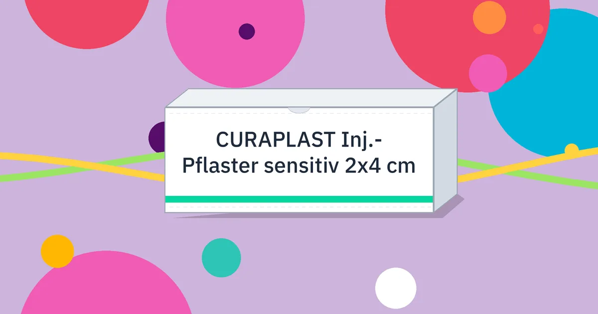 Symbolbild: Packung mit der Aufschrift CURAPLAST Inj.-Pflaster sensitiv 2x4 cm (PZN 17433625) – Verfügbarkeit und Bezug in Apotheken in Frankfurt am Main