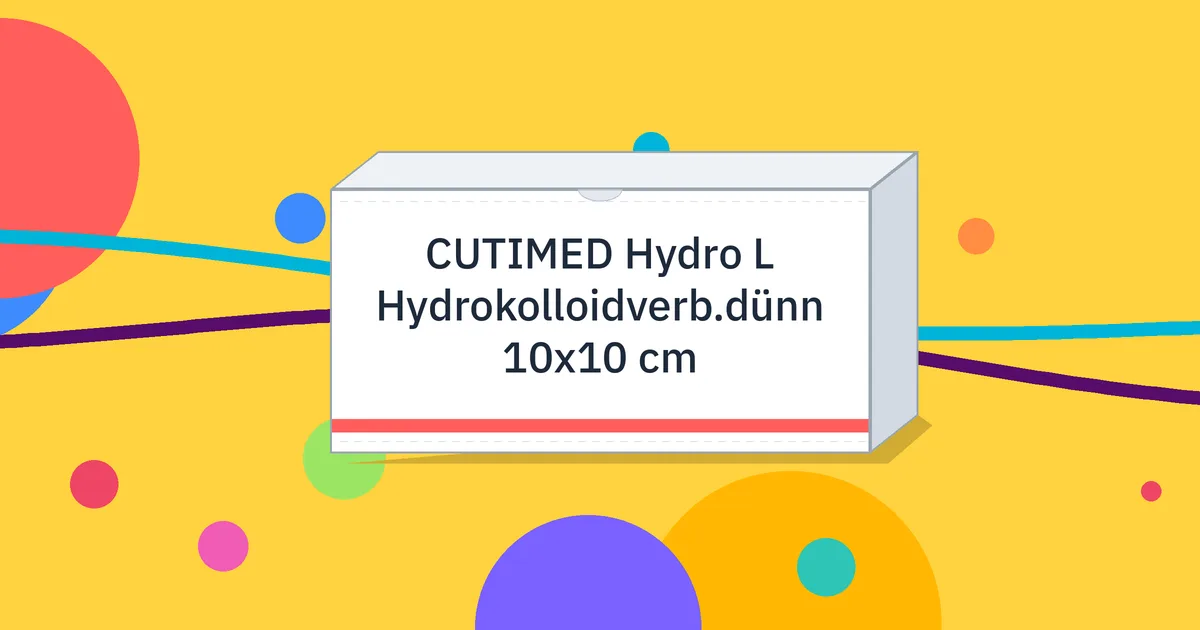 Symbolbild: Packung mit der Aufschrift CUTIMED Hydro L Hydrokolloidverb.dünn 10x10 cm (PZN 12654971) – Verfügbarkeit und Bezug in Apotheken in Frankfurt am Main