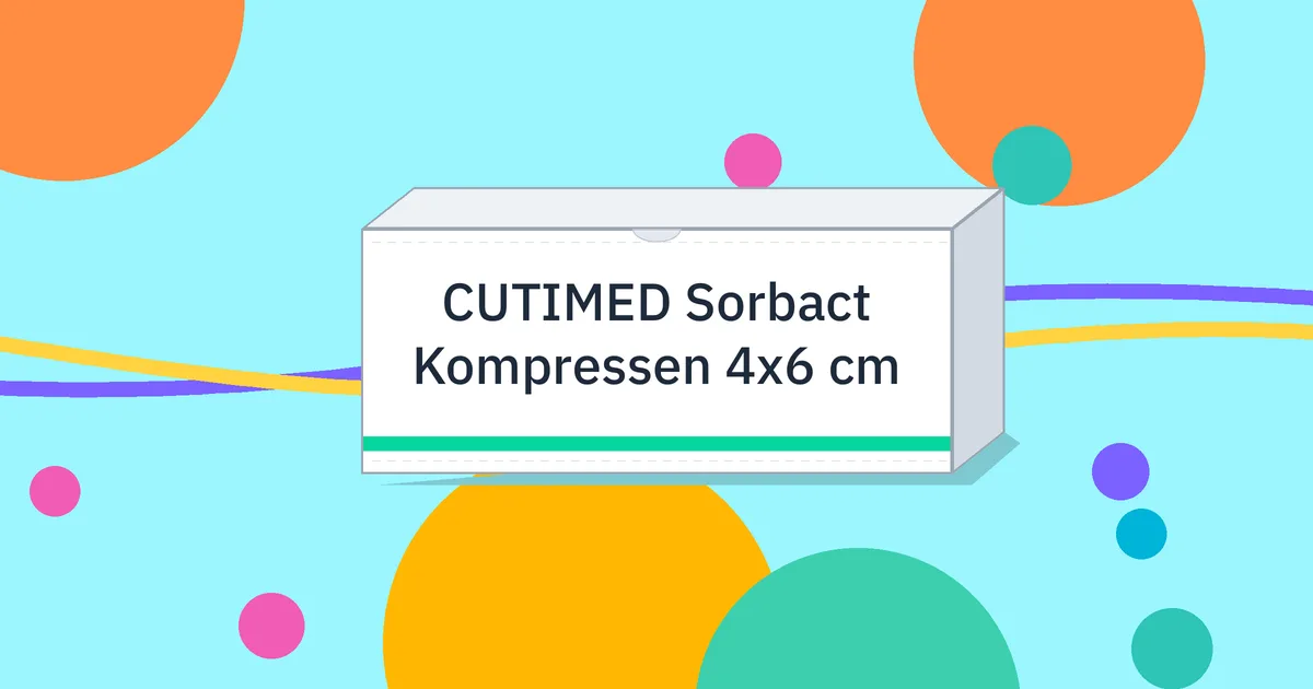 Symbolbild: Packung mit der Aufschrift CUTIMED Sorbact Kompressen 4x6 cm (PZN 19168736) – Verfügbarkeit und Bezug in Apotheken in Frankfurt am Main