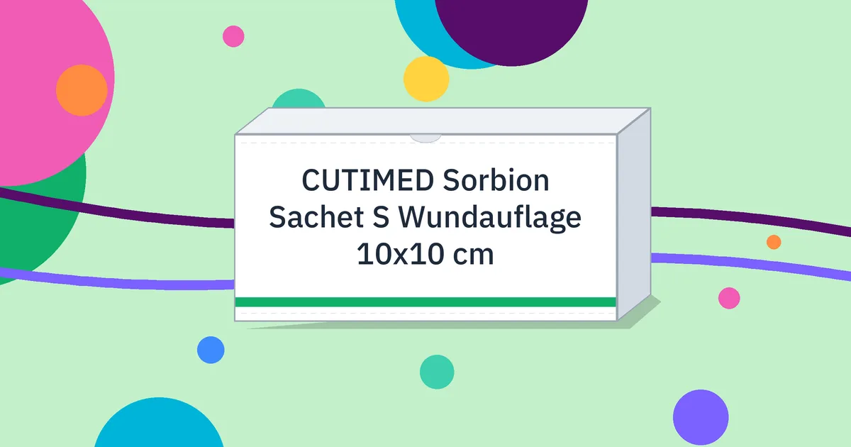 Symbolbild: Packung mit der Aufschrift CUTIMED Sorbion Sachet S Wundauflage 10x10 cm (PZN 16788846) – Verfügbarkeit und Bezug in Apotheken in Frankfurt am Main