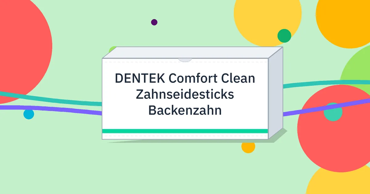 Symbolbild: Packung mit der Aufschrift DENTEK Comfort Clean Zahnseidesticks Backenzahn (PZN 14354629) – Verfügbarkeit und Bezug in Apotheken in Frankfurt am Main