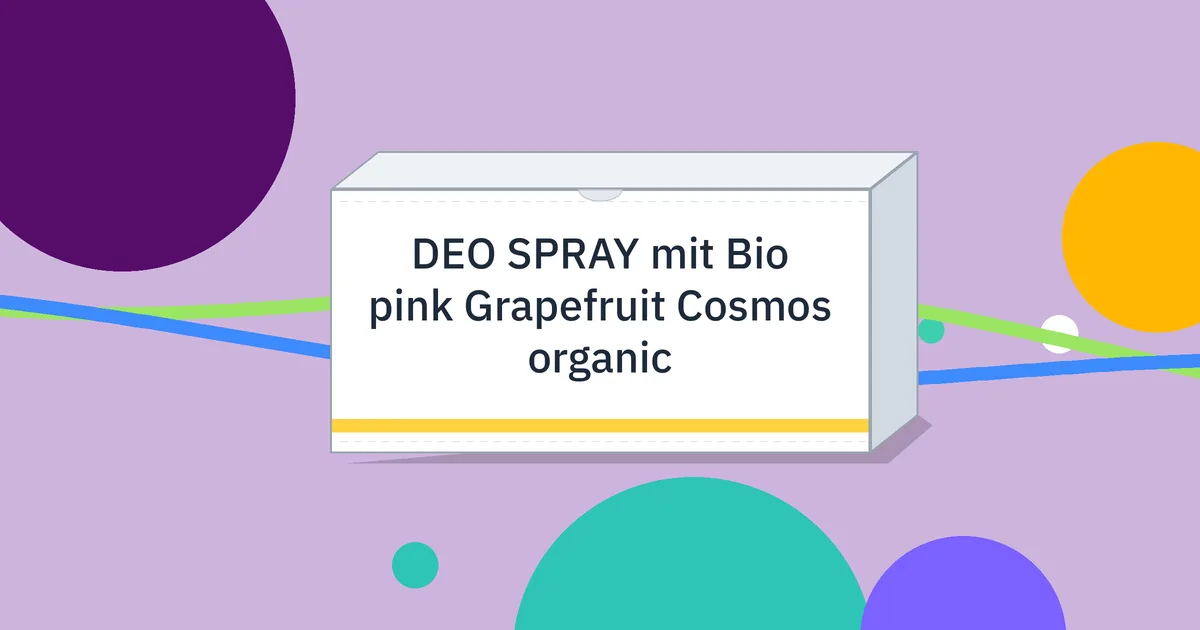 Symbolbild: Packung mit der Aufschrift DEO SPRAY mit Bio pink Grapefruit Cosmos organic (PZN 18794905) – Verfügbarkeit und Bezug in Apotheken in Frankfurt am Main