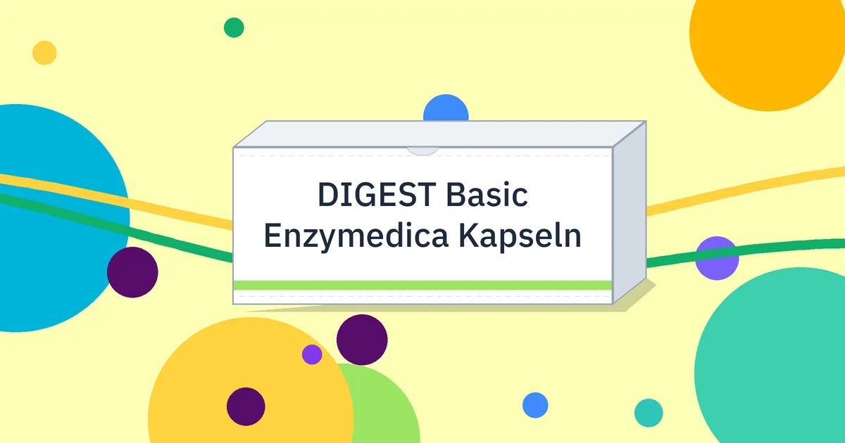 Symbolbild: Packung mit der Aufschrift DIGEST Basic Enzymedica Kapseln (PZN 16940969) – Verfügbarkeit und Bezug in Apotheken in Frankfurt am Main