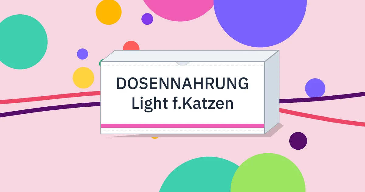 Symbolbild: Packung mit der Aufschrift DOSENNAHRUNG Light f.Katzen (PZN 05742396) – Verfügbarkeit und Bezug in Apotheken in Frankfurt am Main