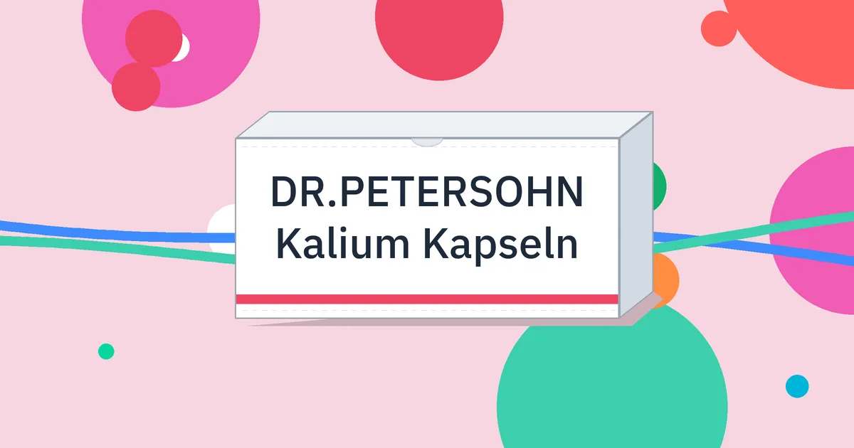 Symbolbild: Packung mit der Aufschrift DR.PETERSOHN Kalium Kapseln (PZN 20302737) – Verfügbarkeit und Bezug in Apotheken in Frankfurt am Main