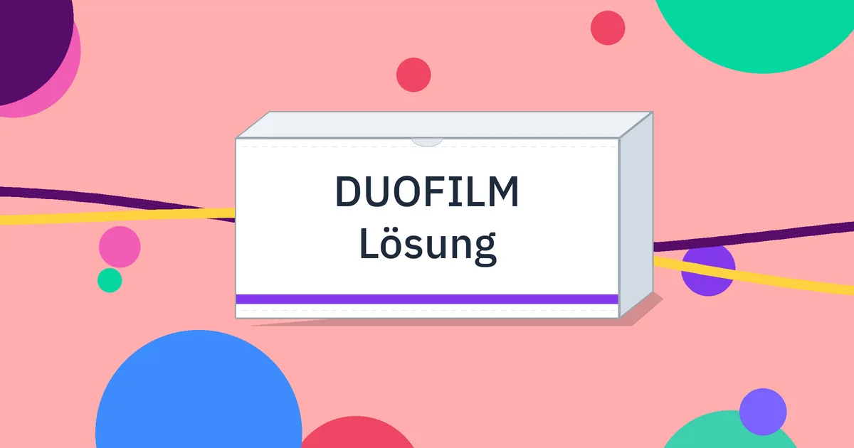 Symbolbild: Packung mit der Aufschrift DUOFILM Lösung (PZN 02702114) – Verfügbarkeit und Bezug in Apotheken in Frankfurt am Main