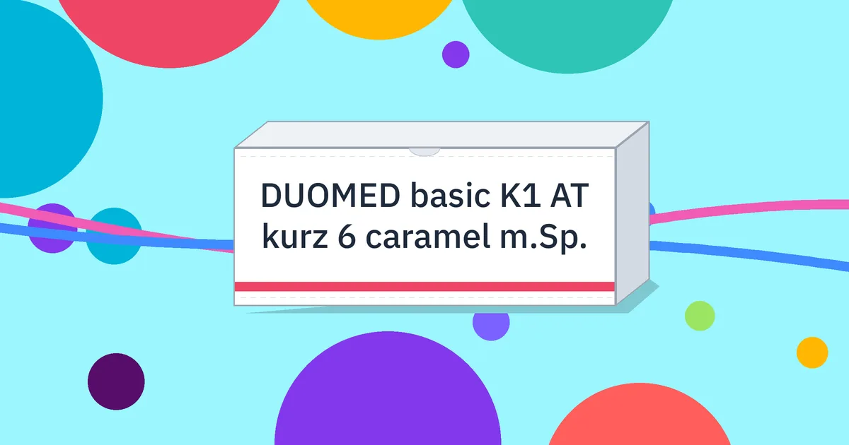 Symbolbild: Packung mit der Aufschrift DUOMED basic K1 AT kurz 6 caramel m.Sp. (PZN 20902986) – Verfügbarkeit und Bezug in Apotheken in Frankfurt am Main