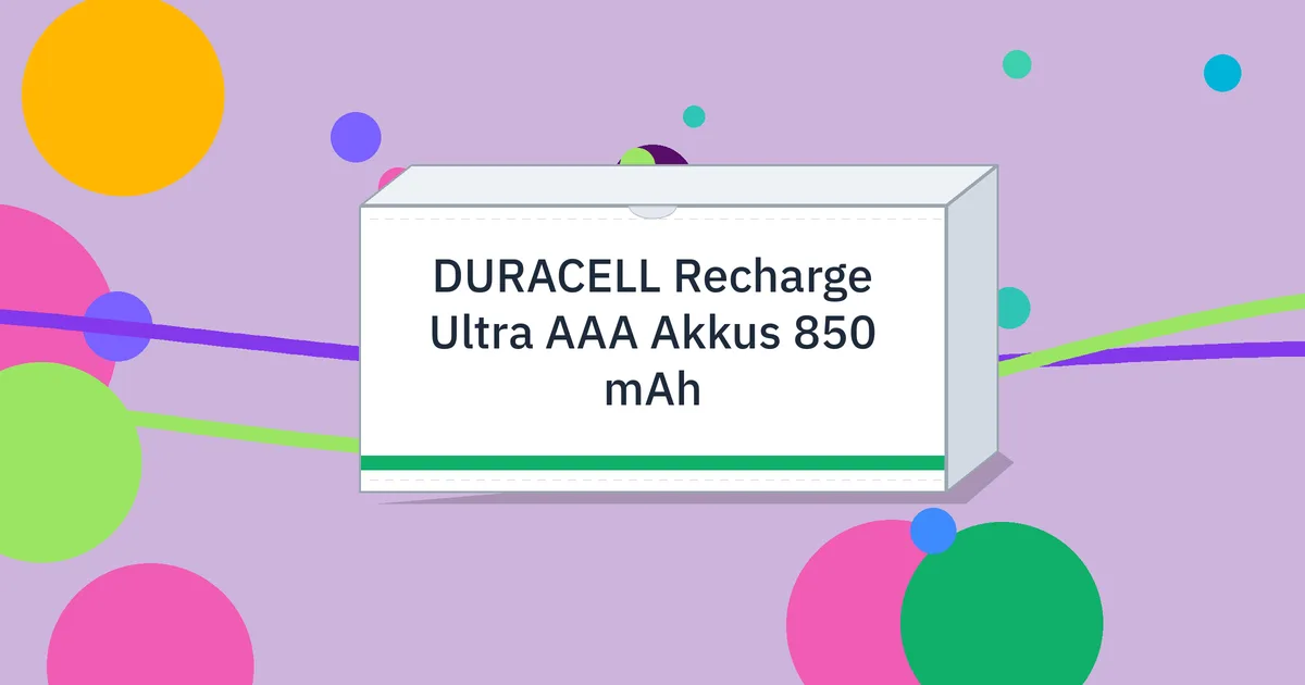 Symbolbild: Packung mit der Aufschrift DURACELL Recharge Ultra AAA Akkus 850 mAh (PZN 11035065) – Verfügbarkeit und Bezug in Apotheken in Frankfurt am Main