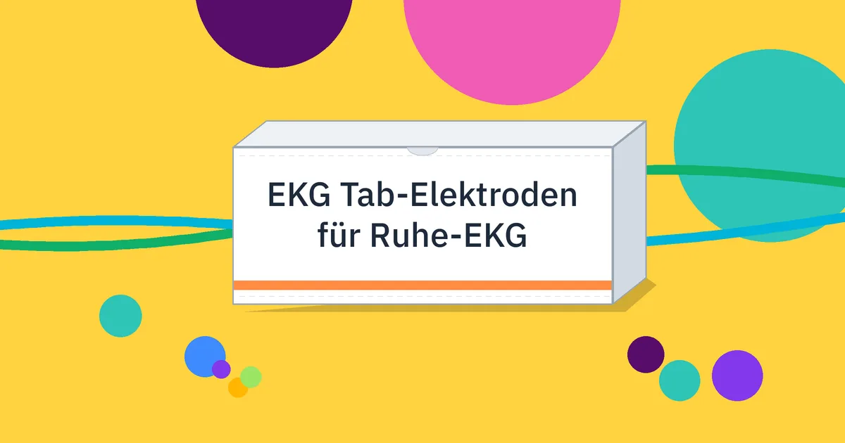 Symbolbild: Packung mit der Aufschrift EKG Tab-Elektroden für Ruhe-EKG (PZN 04374068) – Verfügbarkeit und Bezug in Apotheken in Frankfurt am Main