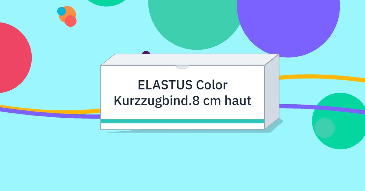 Symbolbild: Packung mit der Aufschrift ELASTUS Color Kurzzugbind.8 cm haut (PZN 02574627) – Verfügbarkeit und Bezug in Apotheken in Frankfurt am Main