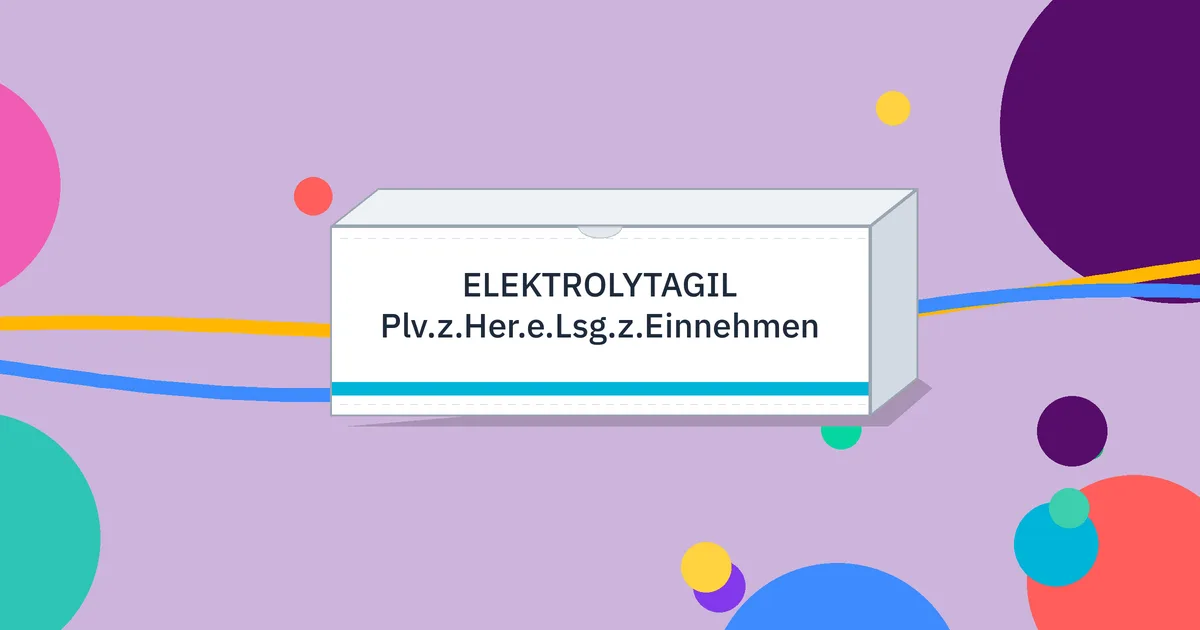Symbolbild: Packung mit der Aufschrift ELEKTROLYTAGIL Plv.z.Her.e.Lsg.z.Einnehmen (PZN 20203372) – Verfügbarkeit und Bezug in Apotheken in Frankfurt am Main