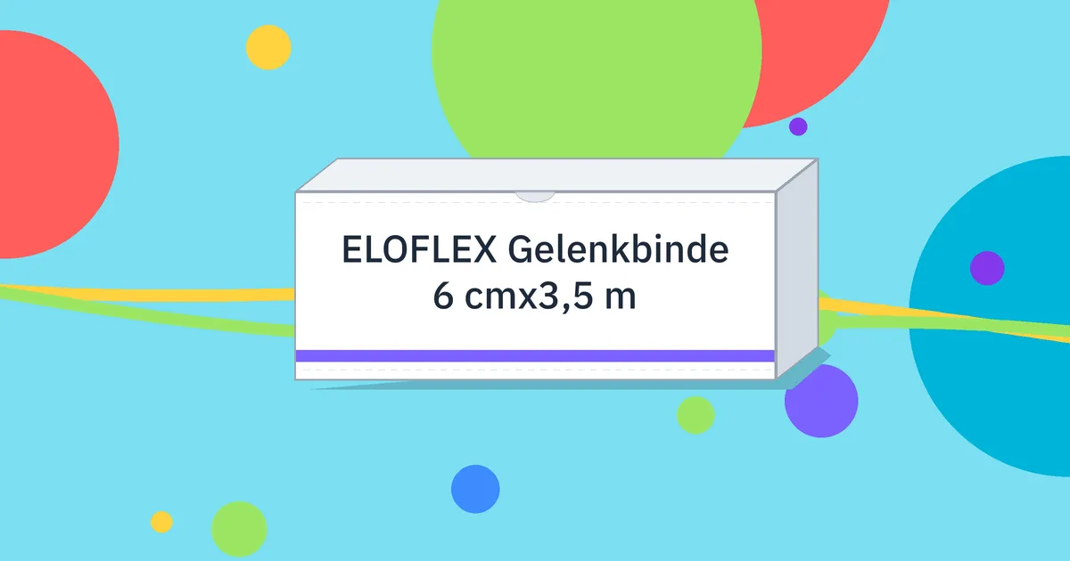 Symbolbild: Packung mit der Aufschrift ELOFLEX Gelenkbinde 6 cmx3,5 m (PZN 00330559) – Verfügbarkeit und Bezug in Apotheken in Frankfurt am Main
