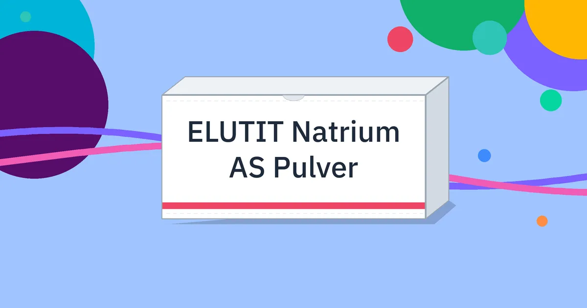 Symbolbild: Packung mit der Aufschrift ELUTIT Natrium AS Pulver (PZN 04082064) – Verfügbarkeit und Bezug in Apotheken in Frankfurt am Main