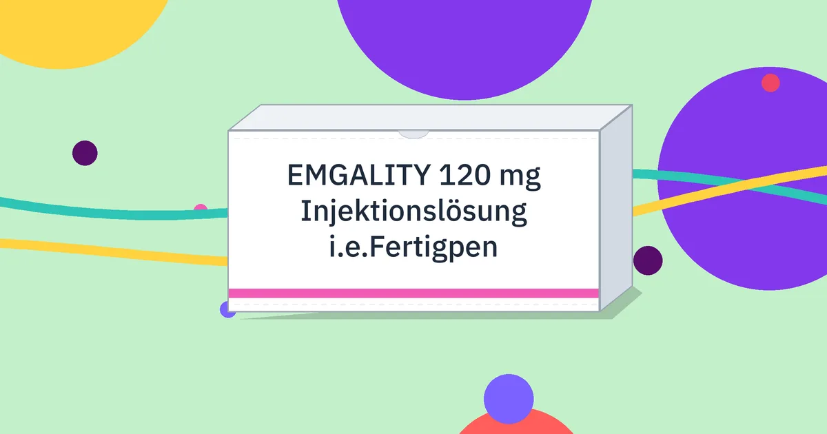 Symbolbild: Packung mit der Aufschrift EMGALITY 120 mg Injektionslösung i.e.Fertigpen (PZN 20366134) – Verfügbarkeit und Bezug in Apotheken in Frankfurt am Main