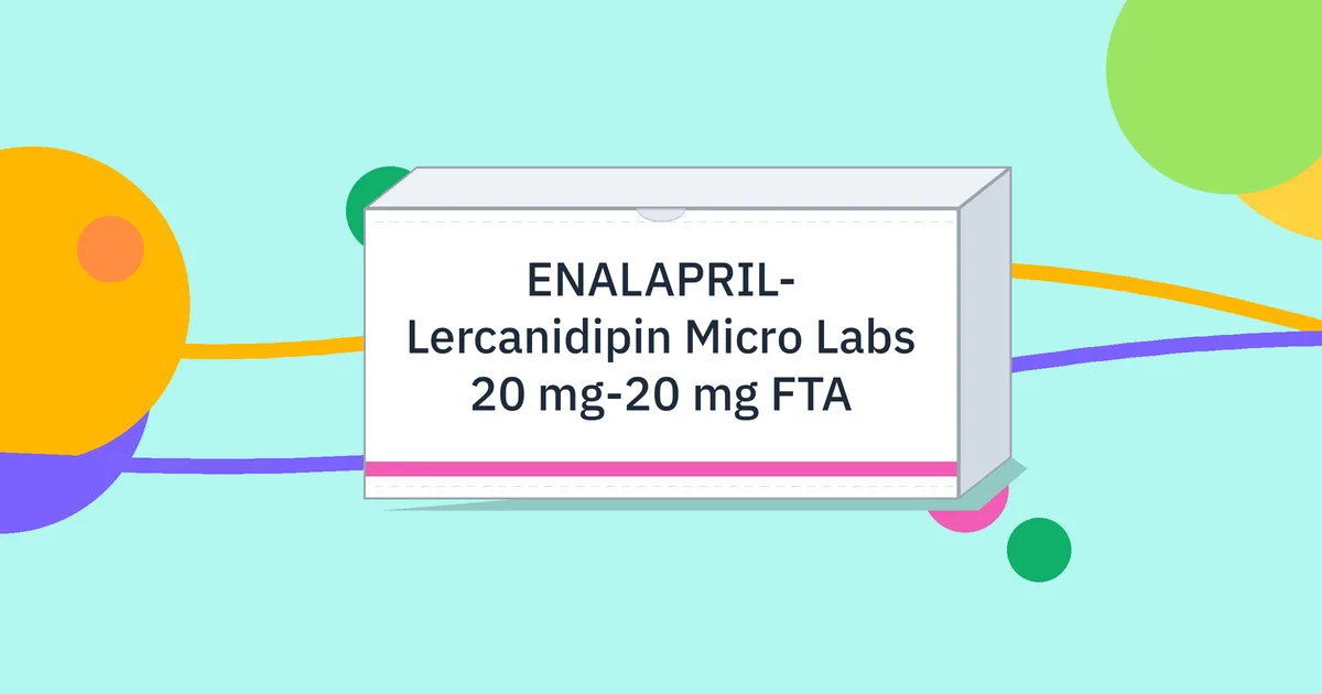 Symbolbild: Packung mit der Aufschrift ENALAPRIL-Lercanidipin Micro Labs 20 mg-20 mg FTA (PZN 15995655) – Verfügbarkeit und Bezug in Apotheken in Frankfurt am Main