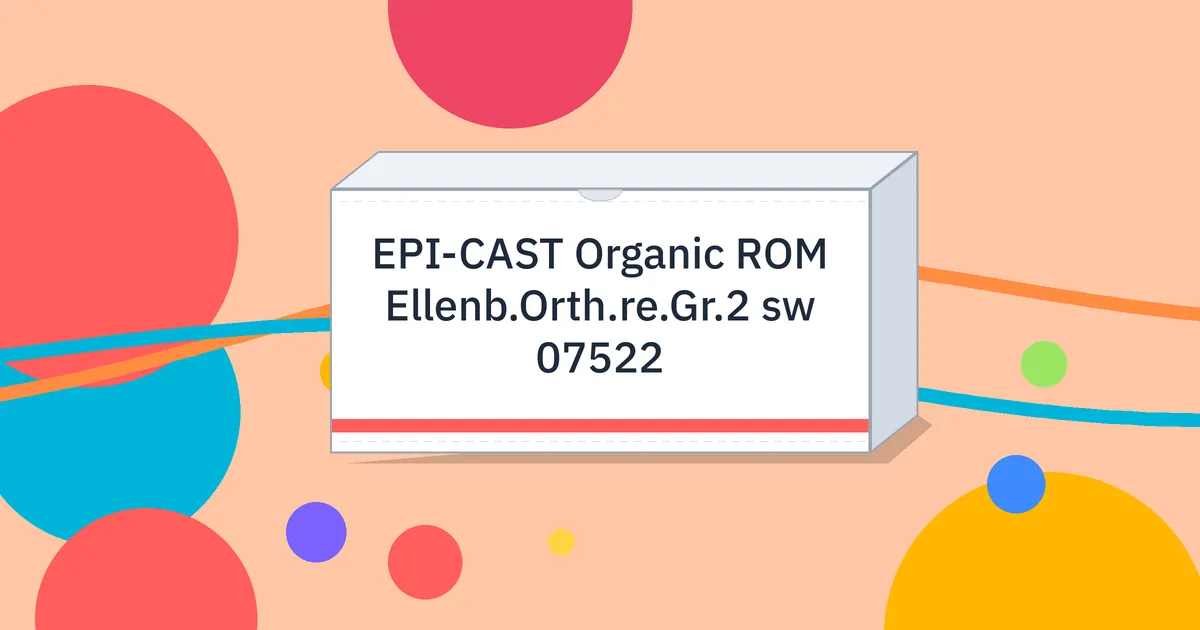 Symbolbild: Packung mit der Aufschrift EPI-CAST Organic ROM Ellenb.Orth.re.Gr.2 sw 07522 (PZN 20835215) – Verfügbarkeit und Bezug in Apotheken in Frankfurt am Main