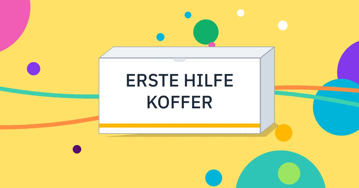 Symbolbild: Packung mit der Aufschrift ERSTE HILFE KOFFER (PZN 09103612) – Verfügbarkeit und Bezug in Apotheken in Frankfurt am Main
