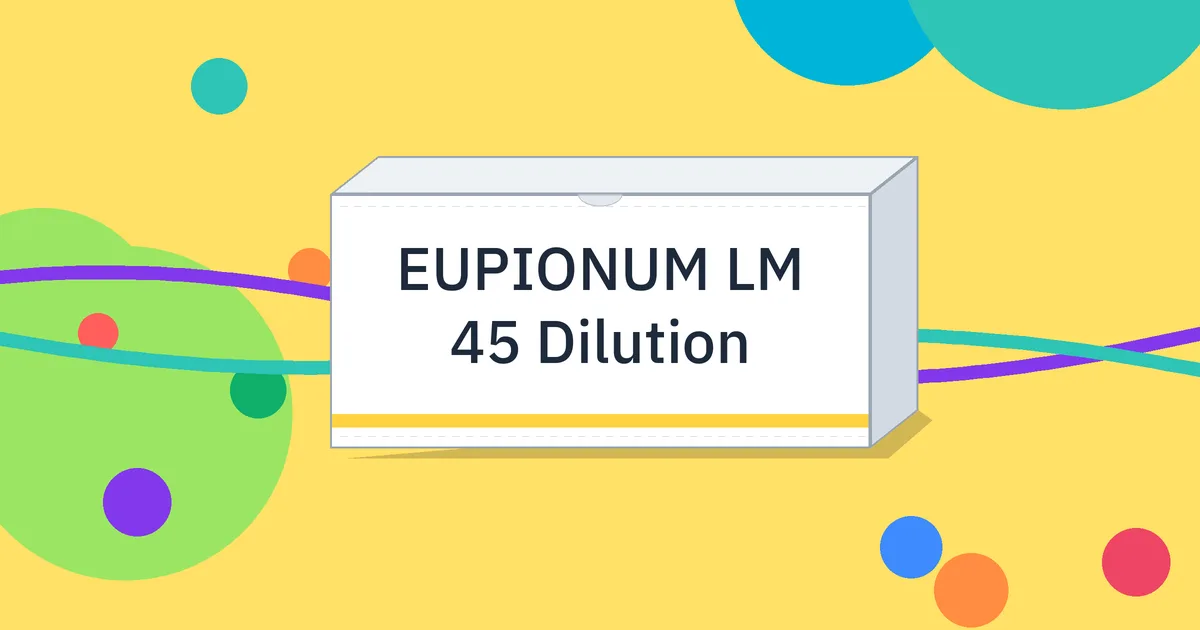 Symbolbild: Packung mit der Aufschrift EUPIONUM LM 45 Dilution (PZN 13483922) – Verfügbarkeit und Bezug in Apotheken in Frankfurt am Main