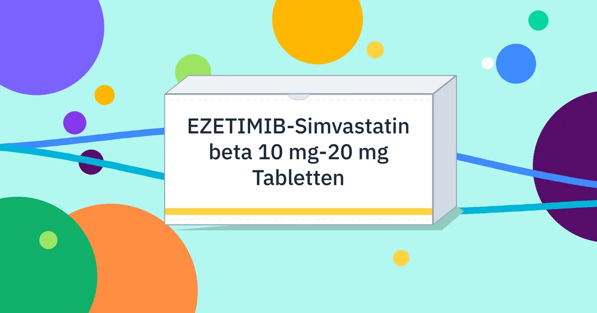 Symbolbild: Packung mit der Aufschrift EZETIMIB-Simvastatin beta 10 mg-20 mg Tabletten (PZN 14253087) – Verfügbarkeit und Bezug in Apotheken in Frankfurt am Main
