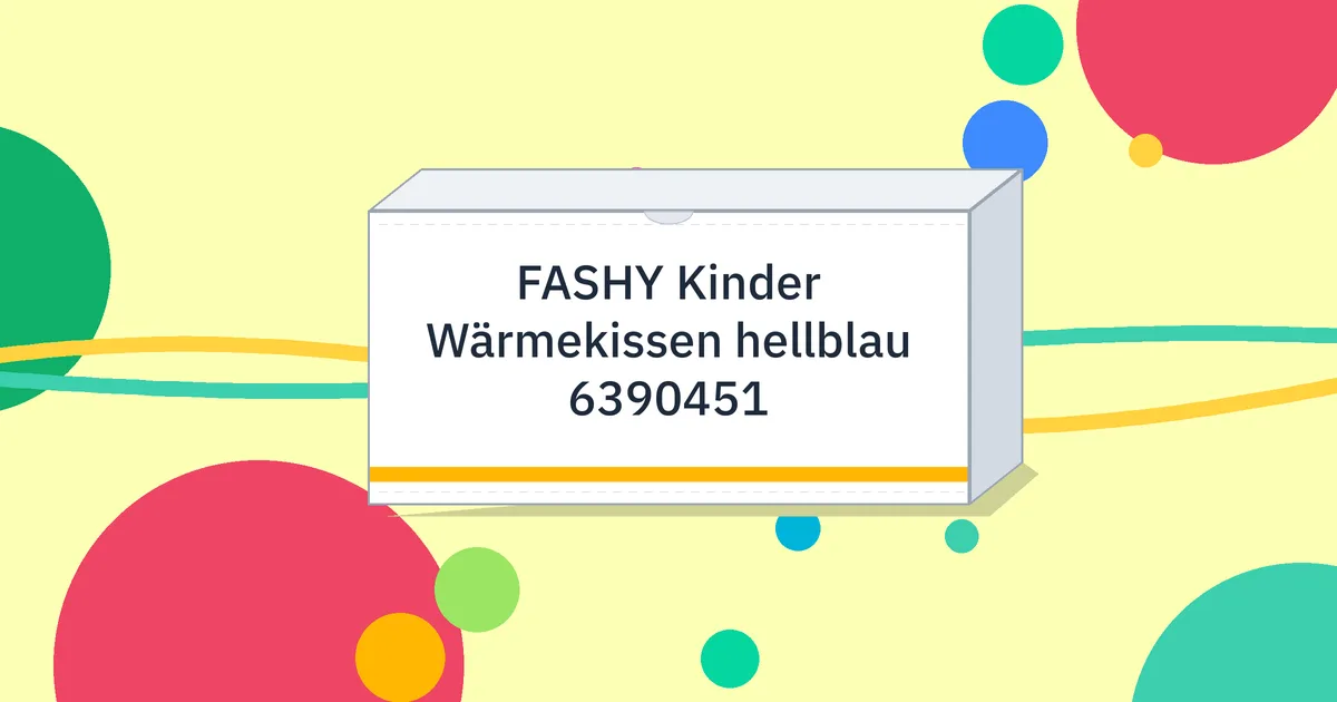 Symbolbild: Packung mit der Aufschrift FASHY Kinder Wärmekissen hellblau 6390451 (PZN 13157803) – Verfügbarkeit und Bezug in Apotheken in Frankfurt am Main