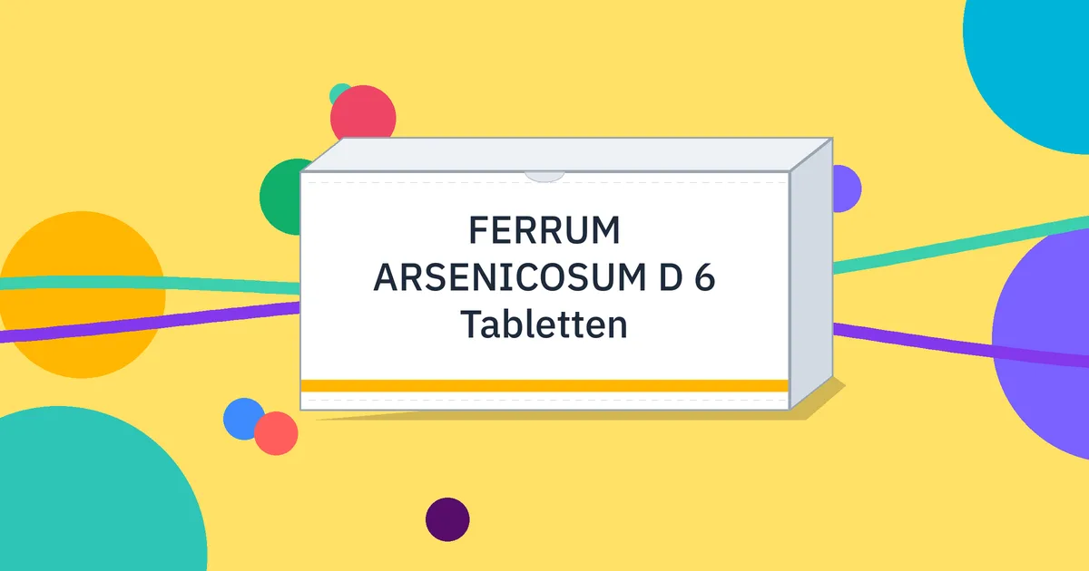 Symbolbild: Packung mit der Aufschrift FERRUM ARSENICOSUM D 6 Tabletten (PZN 02630254) – Verfügbarkeit und Bezug in Apotheken in Frankfurt am Main