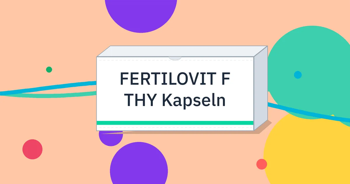 Symbolbild: Packung mit der Aufschrift FERTILOVIT F THY Kapseln (PZN 11613504) – Verfügbarkeit und Bezug in Apotheken in Frankfurt am Main