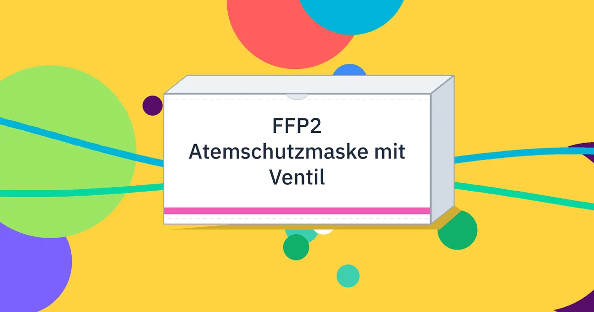 Symbolbild: Packung mit der Aufschrift FFP2 Atemschutzmaske mit Ventil (PZN 16661838) – Verfügbarkeit und Bezug in Apotheken in Frankfurt am Main