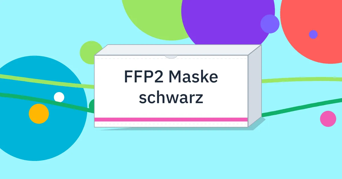 Symbolbild: Packung mit der Aufschrift FFP2 Maske schwarz (PZN 17435564) – Verfügbarkeit und Bezug in Apotheken in Frankfurt am Main