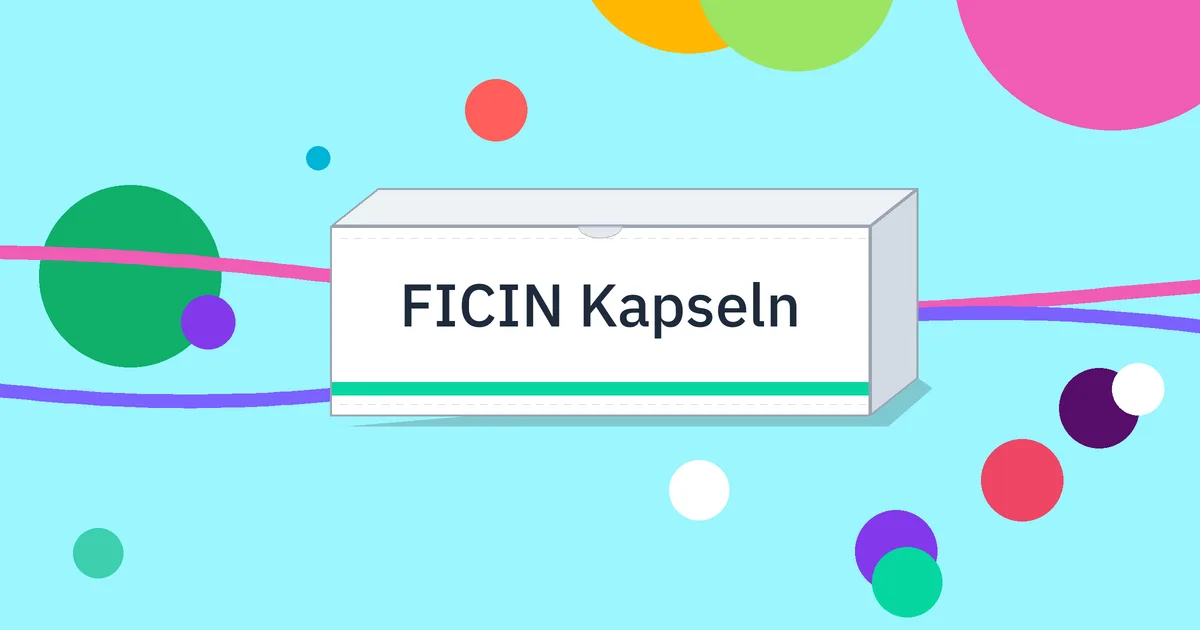Symbolbild: Packung mit der Aufschrift FICIN Kapseln (PZN 01243207) – Verfügbarkeit und Bezug in Apotheken in Frankfurt am Main