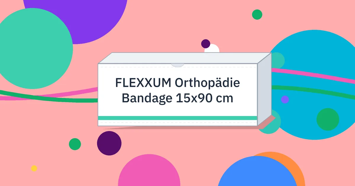 Symbolbild: Packung mit der Aufschrift FLEXXUM Orthopädie Bandage 15x90 cm (PZN 01317578) – Verfügbarkeit und Bezug in Apotheken in Frankfurt am Main