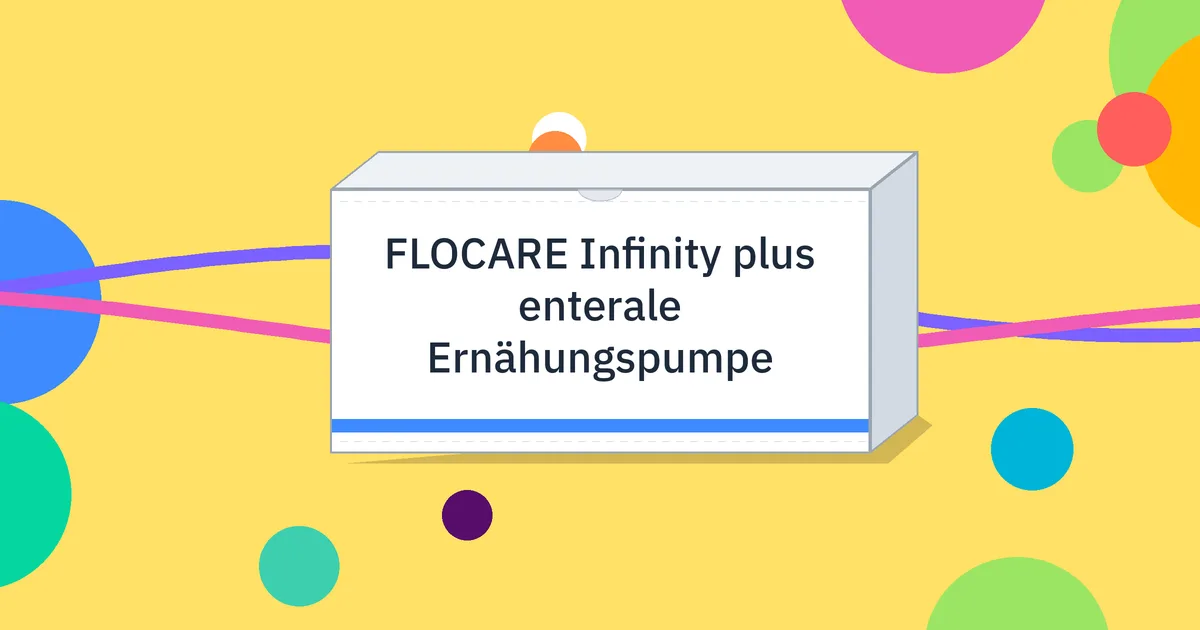 Symbolbild: Packung mit der Aufschrift FLOCARE Infinity plus enterale Ernähungspumpe (PZN 05702103) – Verfügbarkeit und Bezug in Apotheken in Frankfurt am Main