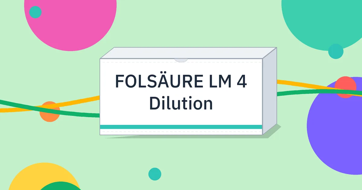 Symbolbild: Packung mit der Aufschrift FOLSÄURE LM 4 Dilution (PZN 12873035) – Verfügbarkeit und Bezug in Apotheken in Frankfurt am Main