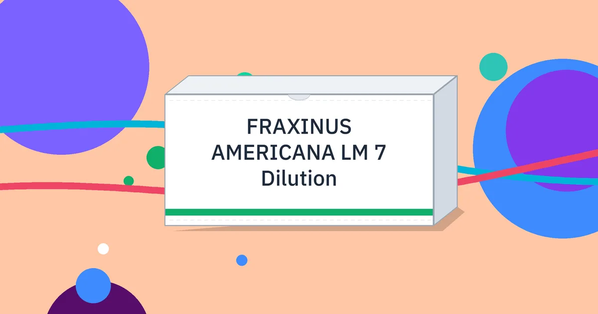 Symbolbild: Packung mit der Aufschrift FRAXINUS AMERICANA LM 7 Dilution (PZN 13491502) – Verfügbarkeit und Bezug in Apotheken in Frankfurt am Main