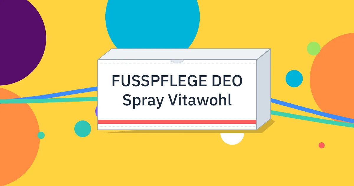 Symbolbild: Packung mit der Aufschrift FUSSPFLEGE DEO Spray Vitawohl (PZN 19961073) – Verfügbarkeit und Bezug in Apotheken in Frankfurt am Main