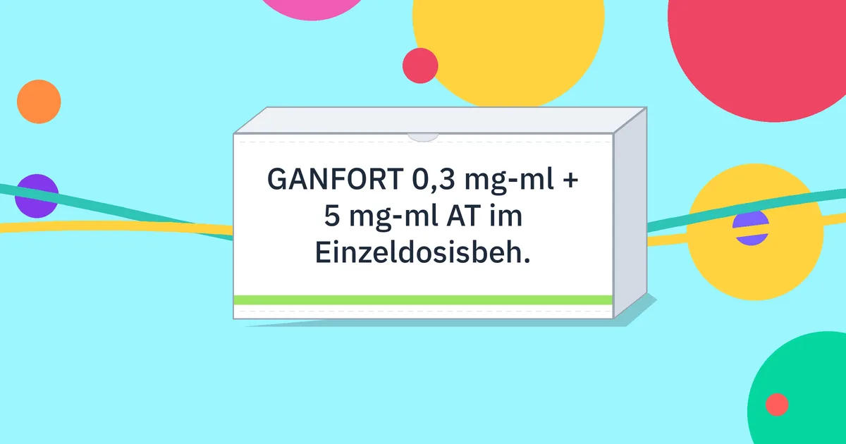 Symbolbild: Packung mit der Aufschrift GANFORT 0,3 mg-ml + 5 mg-ml AT im Einzeldosisbeh. (PZN 11282929) – Verfügbarkeit und Bezug in Apotheken in Frankfurt am Main