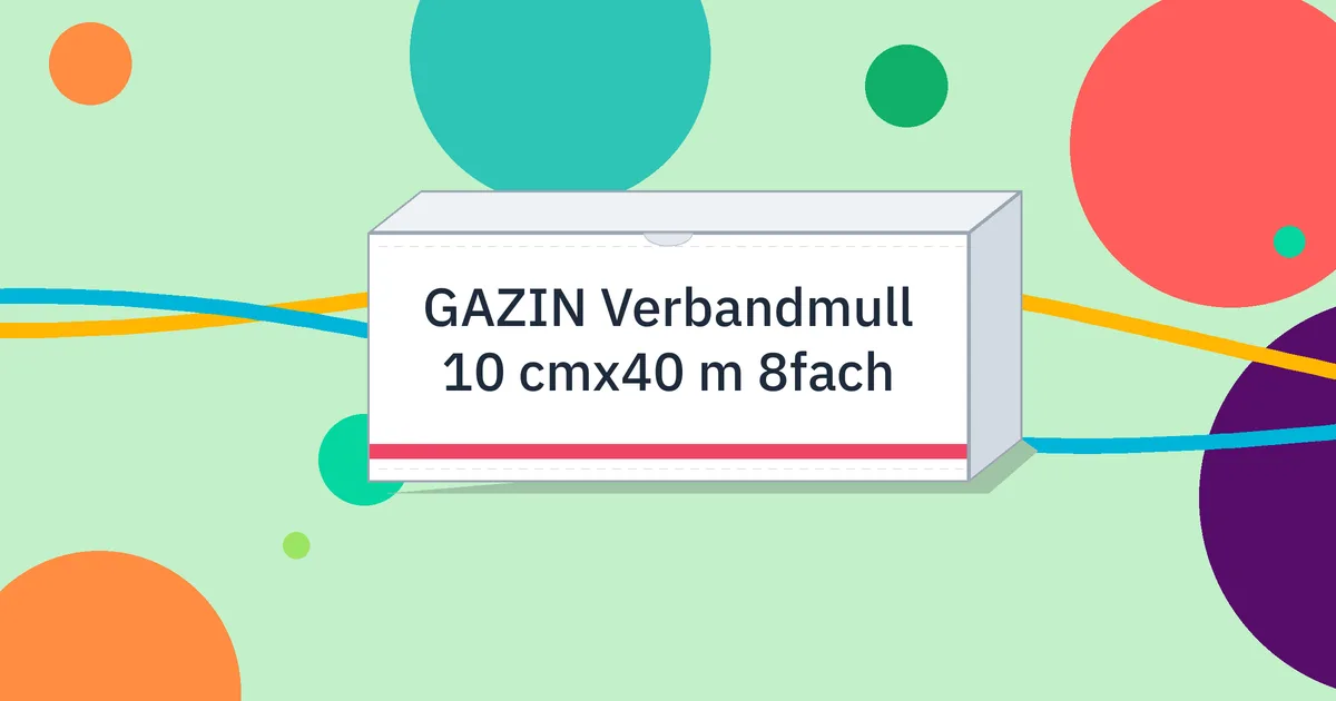 Symbolbild: Packung mit der Aufschrift GAZIN Verbandmull 10 cmx40 m 8fach (PZN 01913932) – Verfügbarkeit und Bezug in Apotheken in Frankfurt am Main