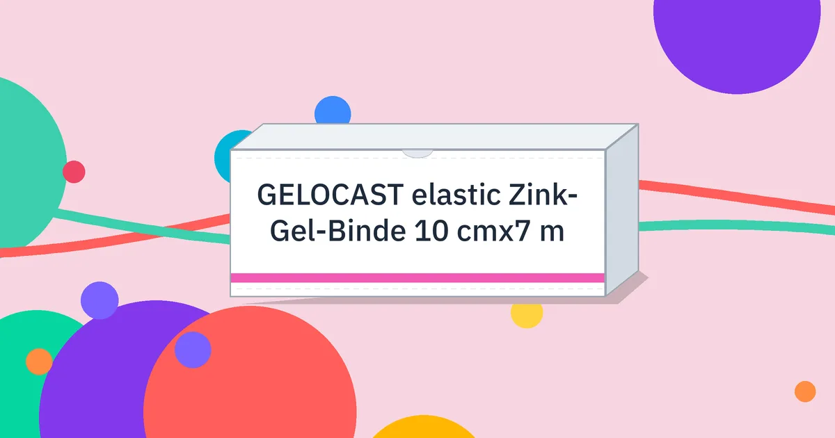 Symbolbild: Packung mit der Aufschrift GELOCAST elastic Zink-Gel-Binde 10 cmx7 m (PZN 00062538) – Verfügbarkeit und Bezug in Apotheken in Frankfurt am Main