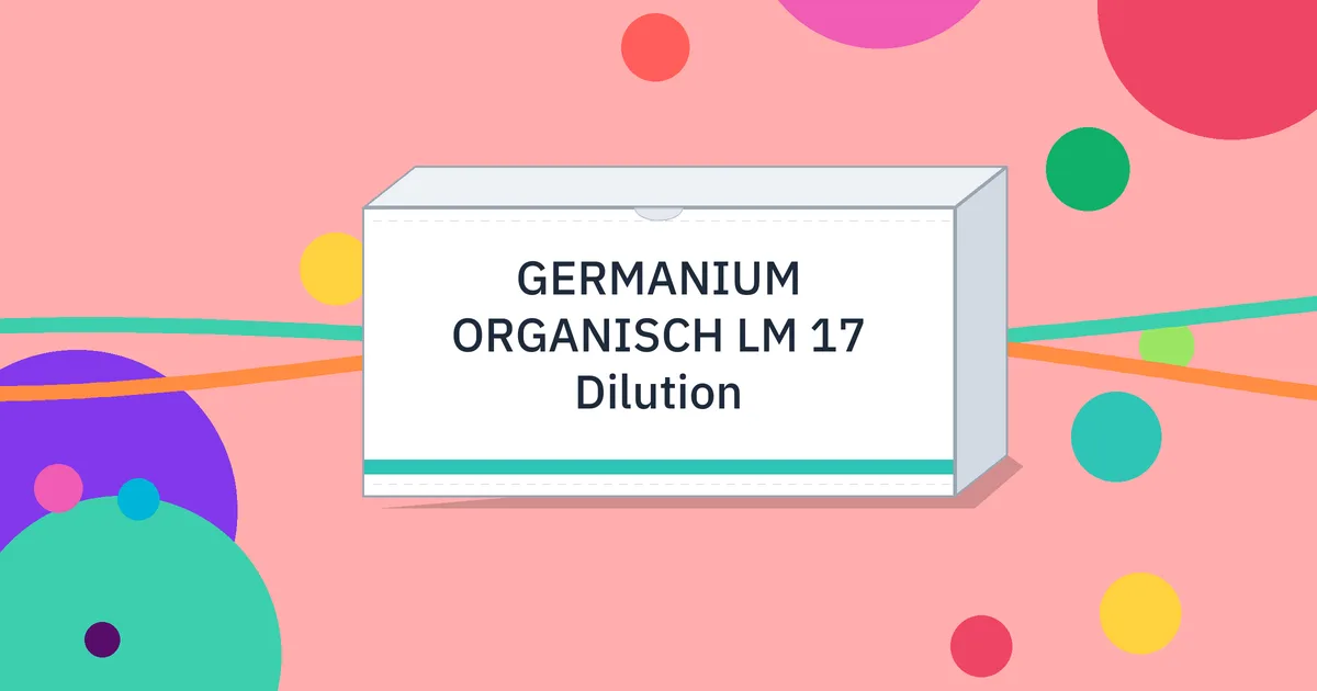 Symbolbild: Packung mit der Aufschrift GERMANIUM ORGANISCH LM 17 Dilution (PZN 16363822) – Verfügbarkeit und Bezug in Apotheken in Frankfurt am Main