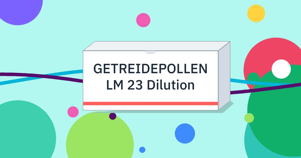 Symbolbild: Packung mit der Aufschrift GETREIDEPOLLEN LM 23 Dilution (PZN 12877748) – Verfügbarkeit und Bezug in Apotheken in Frankfurt am Main