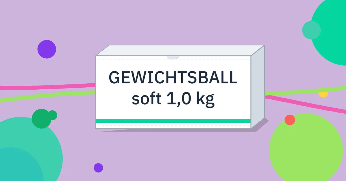 Symbolbild: Packung mit der Aufschrift GEWICHTSBALL soft 1,0 kg (PZN 11684450) – Verfügbarkeit und Bezug in Apotheken in Frankfurt am Main