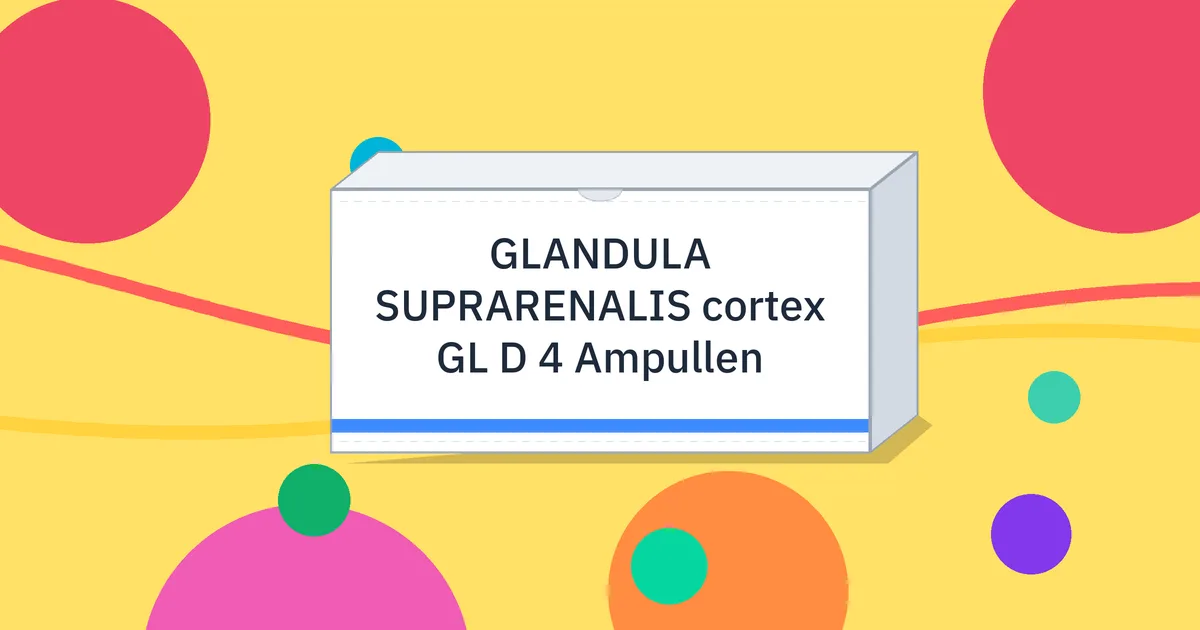 Symbolbild: Packung mit der Aufschrift GLANDULA SUPRARENALIS cortex GL D 4 Ampullen (PZN 02829903) – Verfügbarkeit und Bezug in Apotheken in Frankfurt am Main